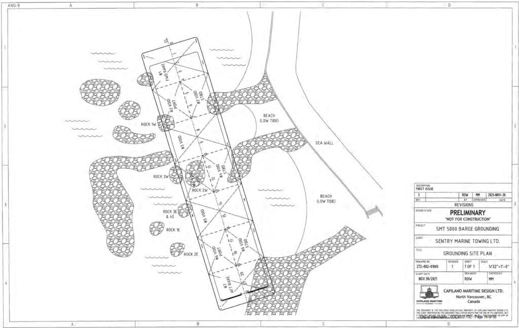 Capilano Marine diagram of Barge - theBreaker